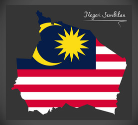 Negeri sembilan malaysia map with malaysian Vector Image