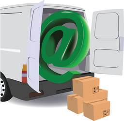 Cabined van for work and material transport Vector Image