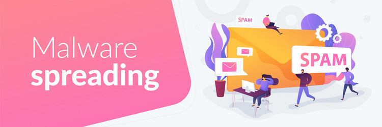 Spam concept banner header Royalty Free Vector Image