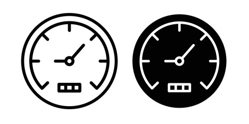 Speedometer icon set car speed odometer symbol Vector Image