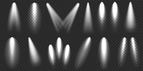 Spotlight projector light effect with yellow rays Vector Image