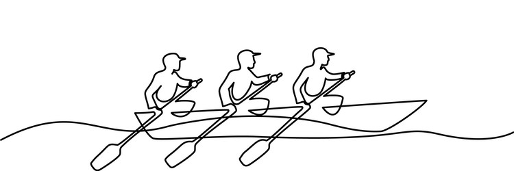 Team member rowing boat teamwork concept Vector Image