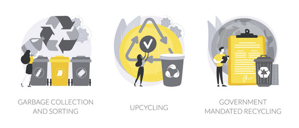 Waste disposal and reuse abstract concept Vector Image