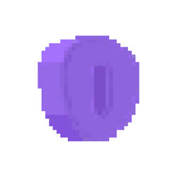 1 number pixel art cartoon font 8 bit one numeral Vector Image