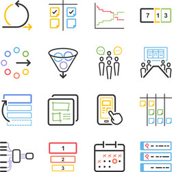 Scrum agile process workflow with stages Vector Image