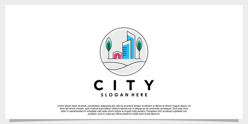 City logo design colorfuell with creative concept Vector Image