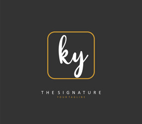 Ky initial letter handwriting and signature logo Vector Image