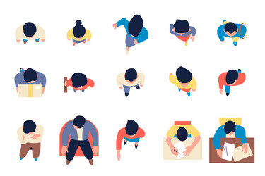 People top view set Royalty Free Vector Image - VectorStock