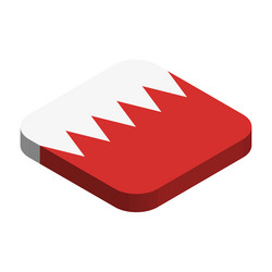 Rounded square flag of bahrain Royalty Free Vector Image