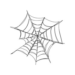 Little spider weaves a web one line art Royalty Free Vector