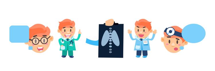 Doctor and physician character comic element Vector Image