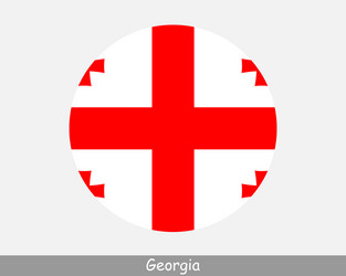 Georgia round flag icon with shadow Royalty Free Vector