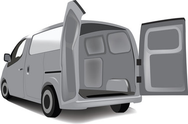 Cabined van for work and material transport Vector Image