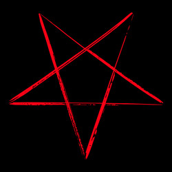 Red inverted pentagram Royalty Free Vector Image