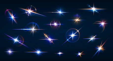 Sparkle flare and flash effect star glow light Vector Image