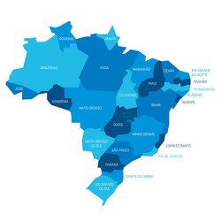 Brazil - map of states Royalty Free Vector Image