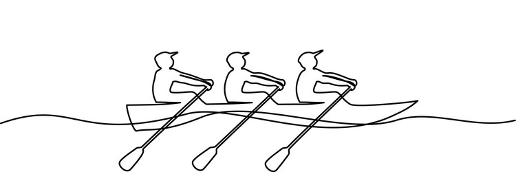 Team member rowing boat teamwork concept Vector Image