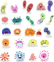 Good bacteria and bad cartoon characters Vector Image