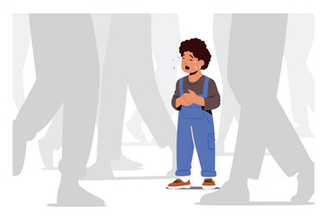 Lost child crying sad sobbing girl wiping tears Vector Image