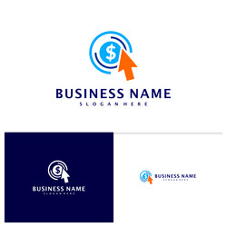 Touch money logo design concept online coin Vector Image