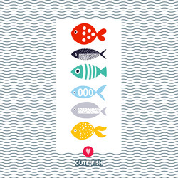 Cute fish card Royalty Free Vector Image - VectorStock