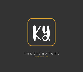Ky initial letter handwriting and signature logo Vector Image