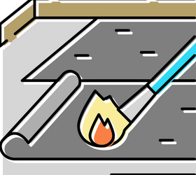 Asphalt bitumen roof mounting line icon Royalty Free Vector