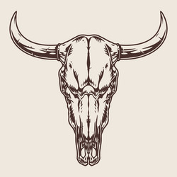 Vintage powerful bull head concept Royalty Free Vector Image