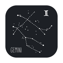Gemini hand drawn zodiac sign Royalty Free Vector Image