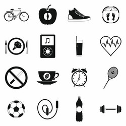 Healthy life style flat set Royalty Free Vector Image