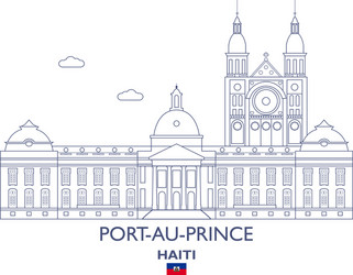 One single line drawing of port-au-prince city Vector Image