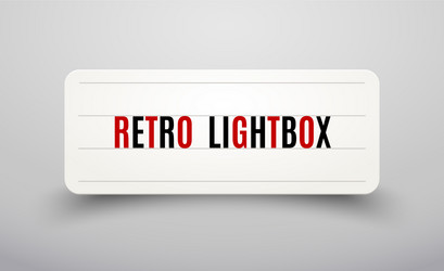 Retro cinema marquee lightbox template Royalty Free Vector