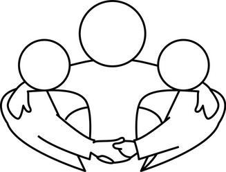 Teamwork icon abstract people and support design Vector Image