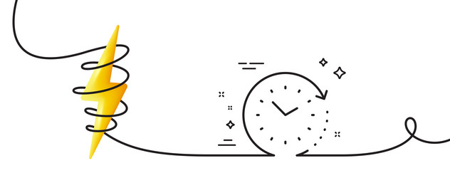 Time management line icon clock sign continuous Vector Image