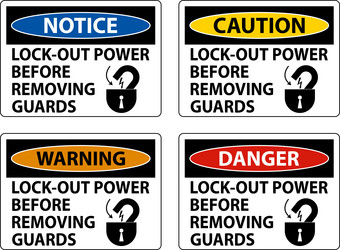 Danger lock-out power label on white background Vector Image