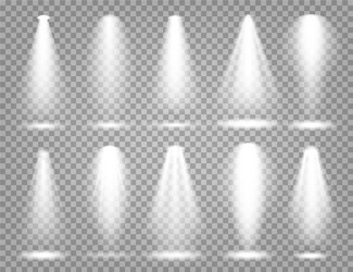 White beam lights set of different shapes Vector Image