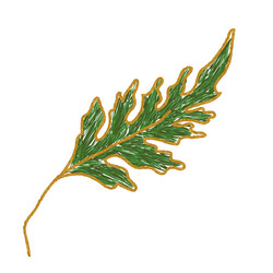 Ukrainian embroidered green leave Royalty Free Vector Image