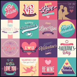 Valentines card set Royalty Free Vector Image - VectorStock