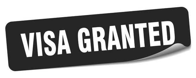 Visa granted sticker visa granted label Royalty Free Vector
