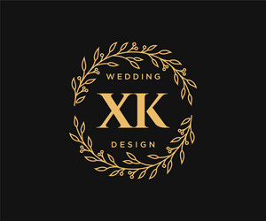 Xk initials letter wedding monogram logos Vector Image