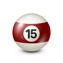 Billiard ball number 15 burgundy and white color Vector Image