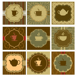 Set of retro background with coffee design Vector Image