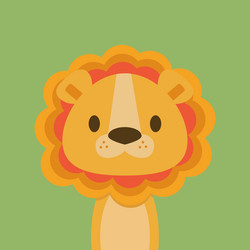 Cute baby lion on white background Royalty Free Vector Image