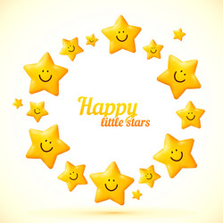 Cute yellow smiling little star isolated on white Vector Image