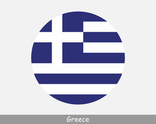 Greece greek round circle country flag banners Vector Image