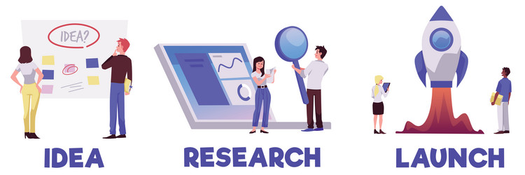 Startup project launch and beginning a new Vector Image