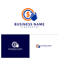 Touch money logo design concept online coin logo Vector Image