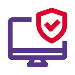 Desktop shield safeguards the computer system Vector Image