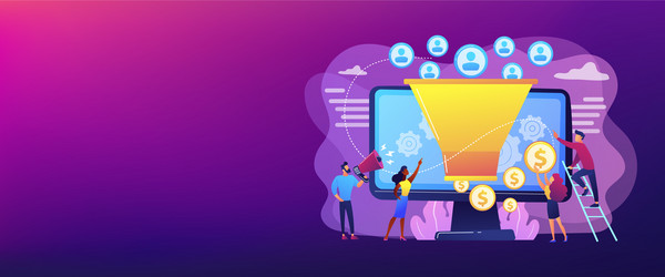 Generating new leads concept banner header Vector Image