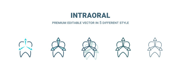 Radiograph icon in 5 different style outline Vector Image